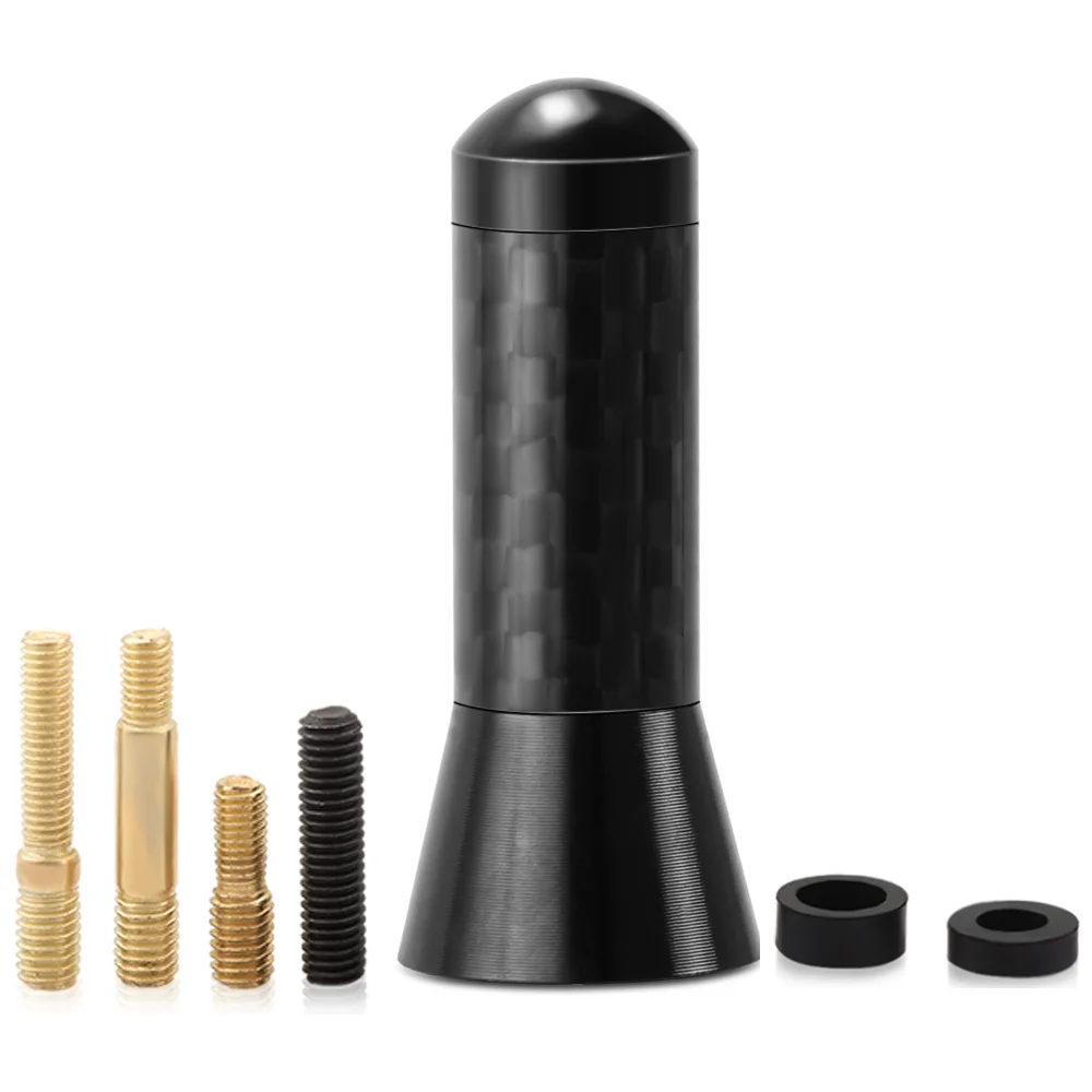 3-5CM-Universal-Black-Carbon-Fiber-Short-Car-Roof-Radio-Aerial-Mini-fm ...