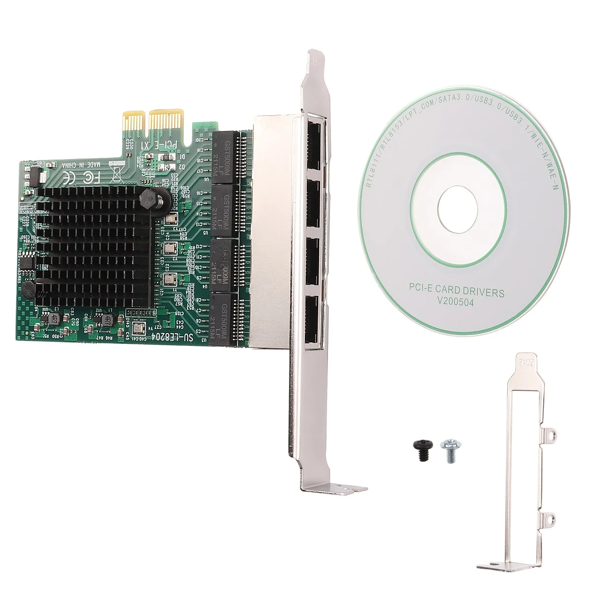 PCIE-X1-4-Ports-10-100-1000Mbps-Gigabit-Ethernet-RTL8111G-RJ45-Network ...