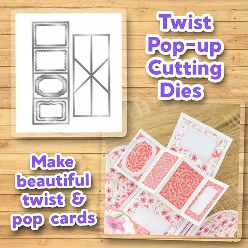 Juego de troqueles de corte de tarjetas Pop Up, troquel de corte de Metal Twist & Pop para DIY ...