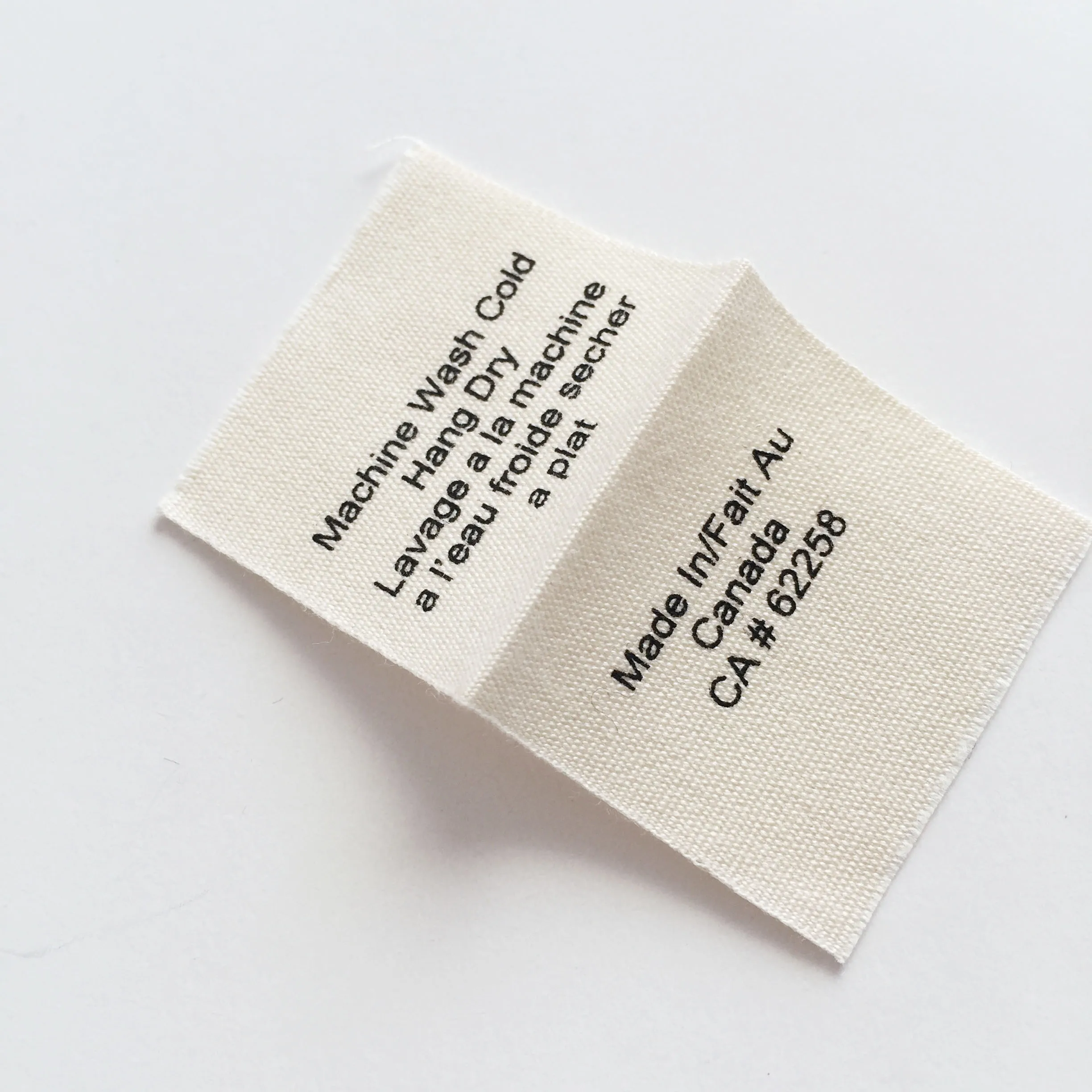 Custom Logo Cotton Printed Label Center Fold Care Label For Clothes Bgs ...