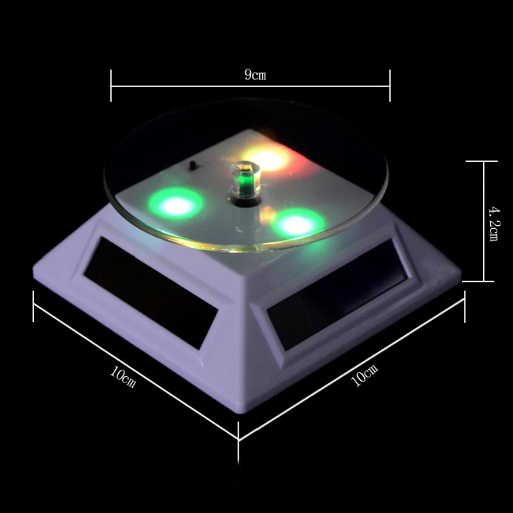 Solar-Powered-Battery-Rotating-Display-Stand-Turntable-with-LED-Light ...