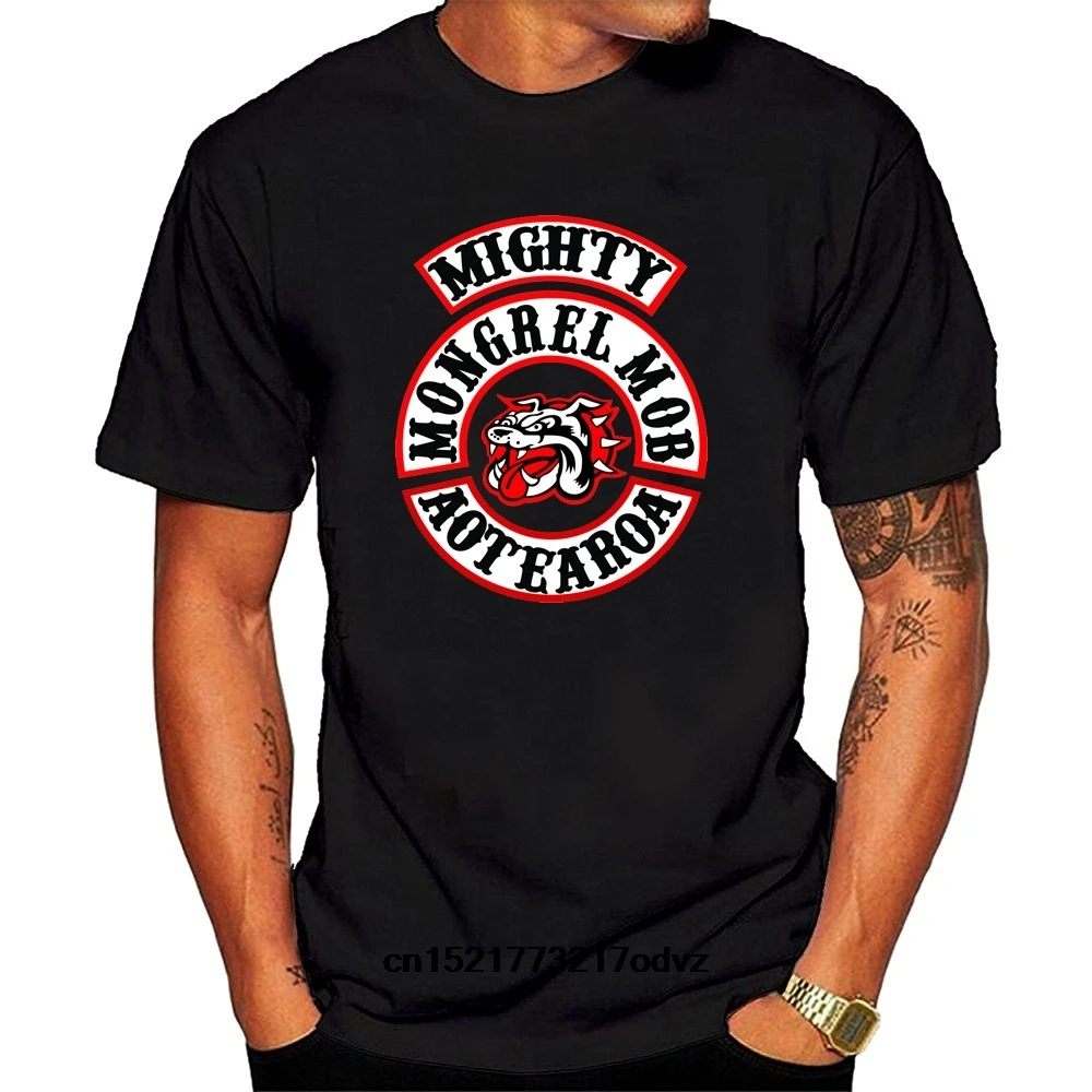 Men t shirt Mongrel Mob MC Printed Graphic Tops Black t shirt novelty ...