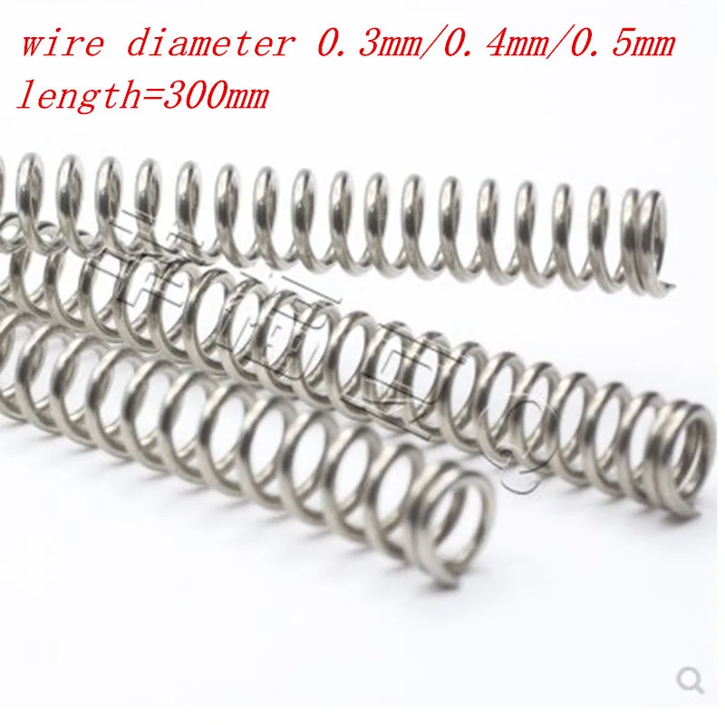 2 5pcs 0.3/0.4/ 0.5/ 0.6/0.7/ 0.8/1.0mm 304 Stainless Steel Long Spring ...