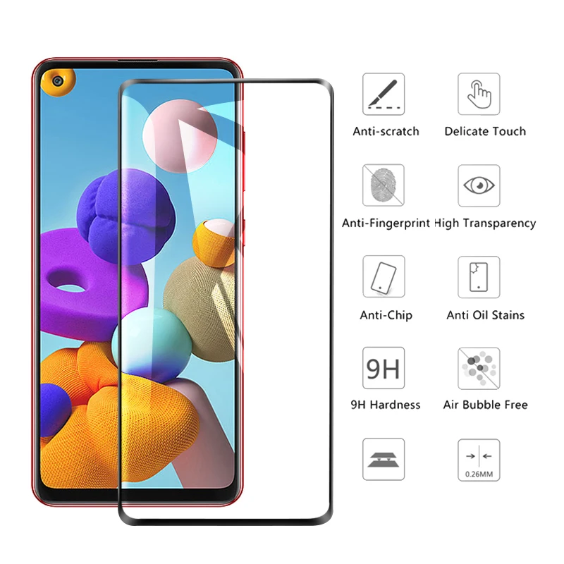 สำหรับ Samsung A21S กระจกนิรภัยป้องกันหน้าจอกล้อง Len ฟิล์ม HD ป้องกัน ...