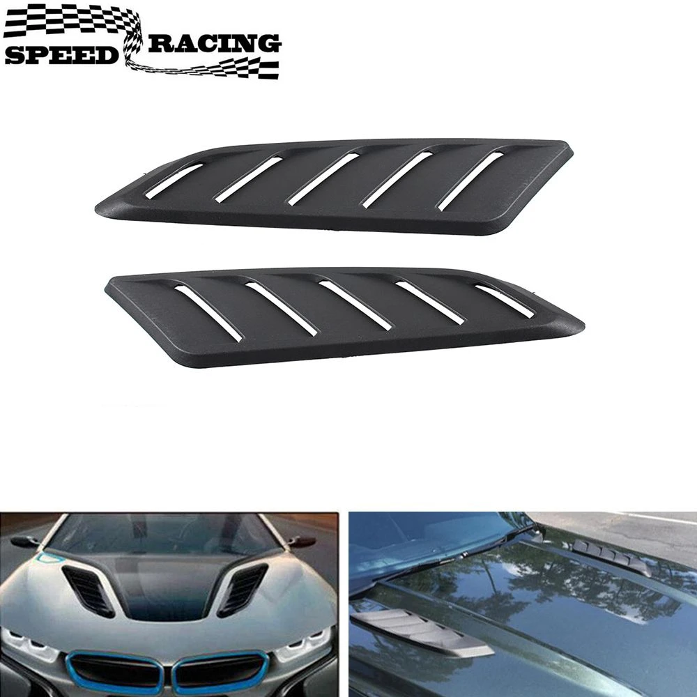 2pcs Universa Abs Plastic Car Air Intake Scoop Bonnet Hood Vent Front ...