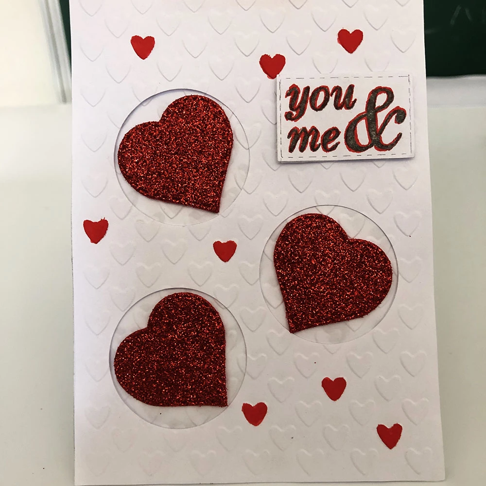 Hearts in chain plastic embossing folder for card making stationary ...