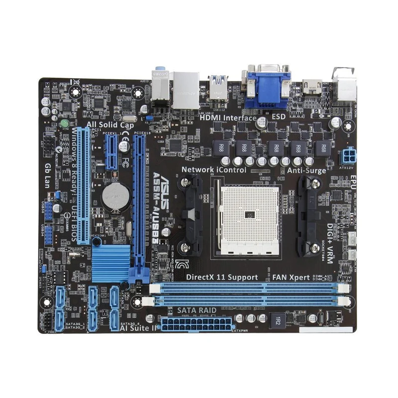 ASUS A55M A/USB3 마더 보드 DDR3 FM2 마더 보드 AMD A55 32GB RAM VGA DVI HDMI PCI ...