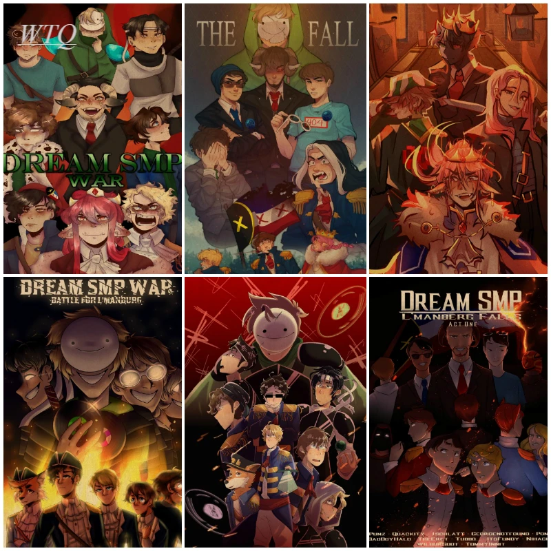 Anime Dream Smp Wall Poster Anime Posters Retro Poster Canvas Painting ...