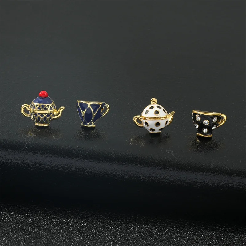 Tea Cup Earrings for Women, Teapot Earings, Gold Color, Asymmetric ...