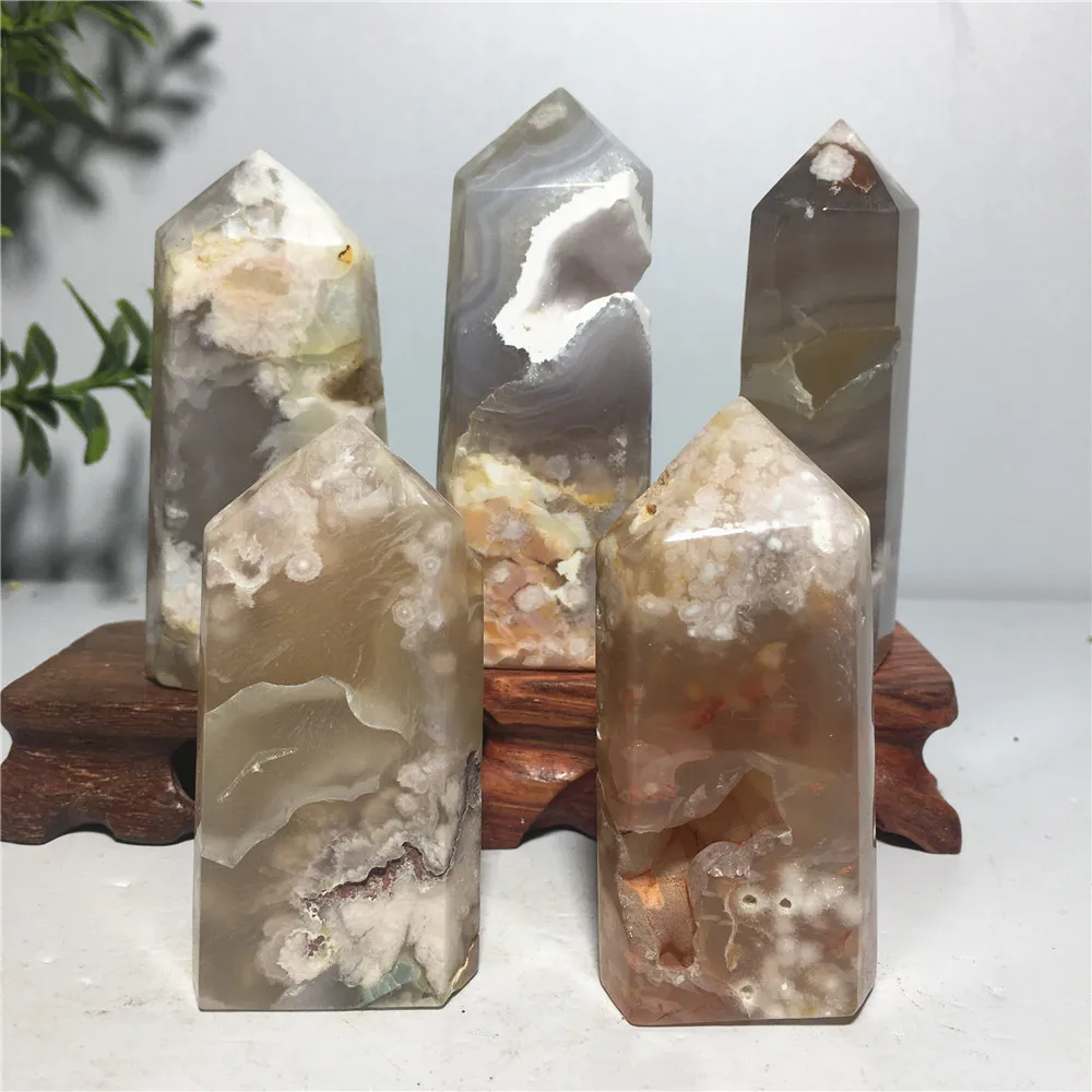 Rocks & Geodes Druzy Flower Agate Tower Crystal Point Home & Living ...