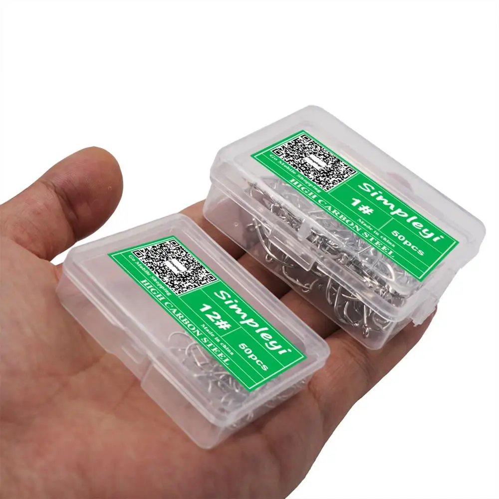50pcs High Carbon Steel Barbed Fishing Hooks Set - Easy Fishing Tackle