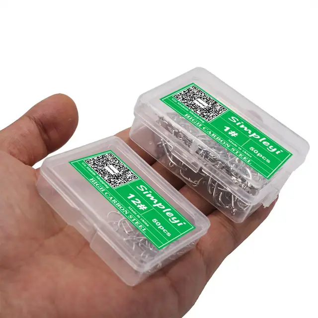 50pcs High Carbon Steel Barbed Fishing Hooks Set - Easy Fishing Tackle