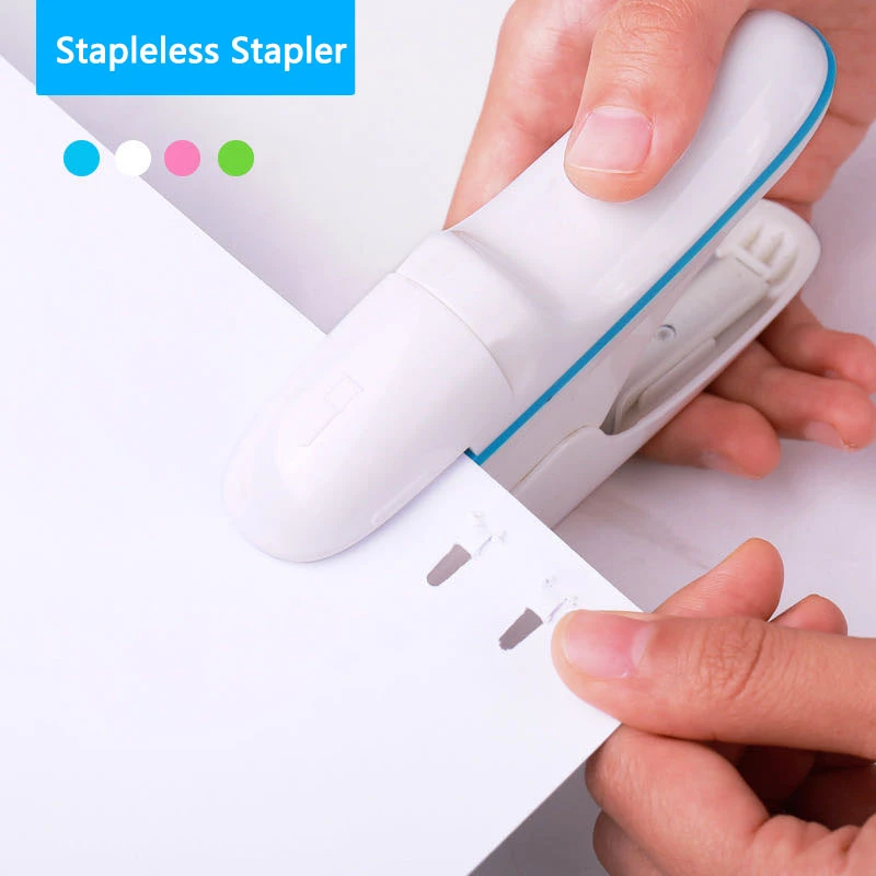 Hand held Mini Safe Stapler without Staples Staple Free Stapleless 7 ...