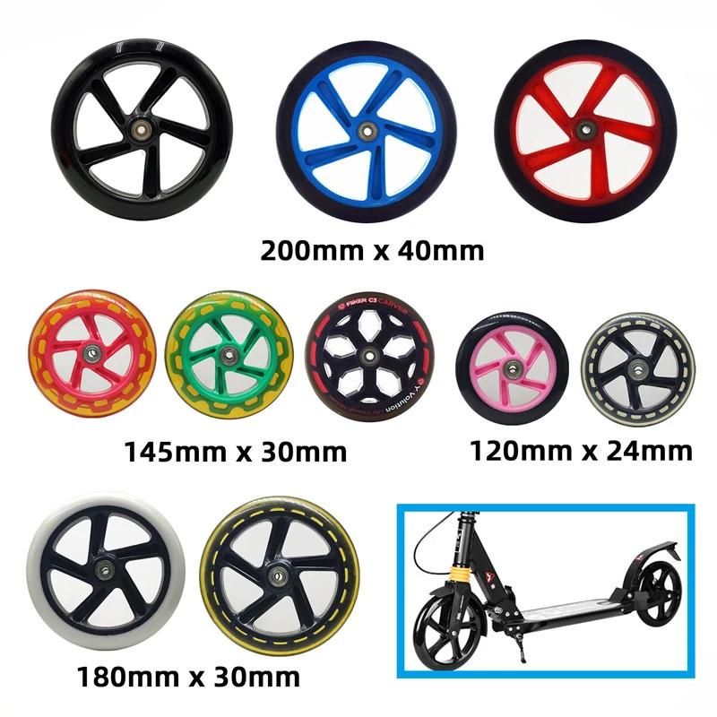 110mm 120mm 145mm 180mm 200mm Big Wheel Scooter Wheels 20cmx4cm ...