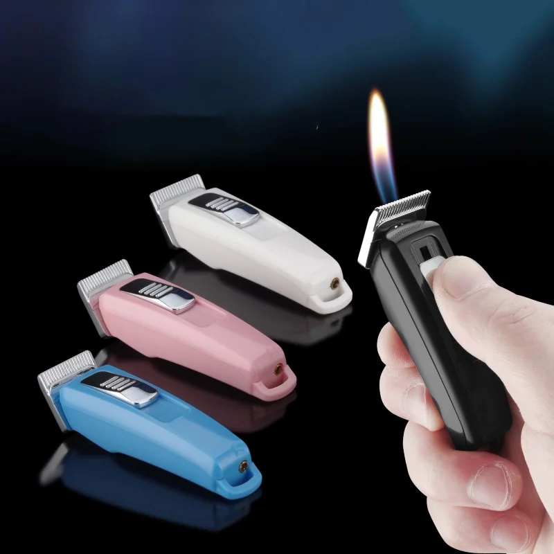 Creative Hair Clipper Lighter Metal Inflatable Gas Lighters Novelty Cigarette Lighter Smoking ...