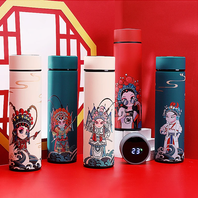 Termo inteligente creativo de estilo chino, botella de agua con ...
