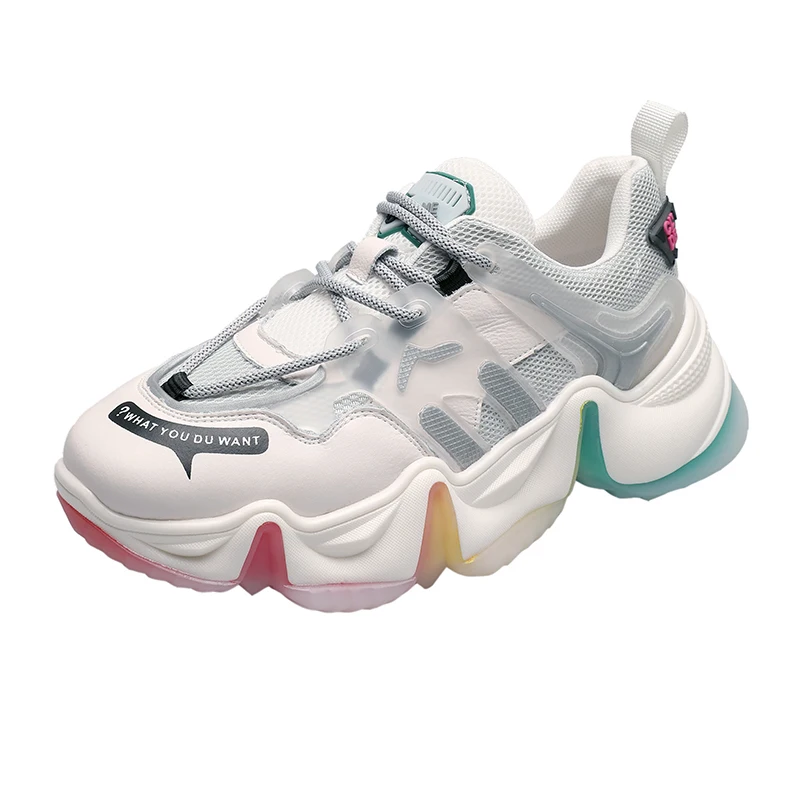 New-Colorful-Women-Chunk-Running-Shoes-Rainbow-Bottom-Ladies-Fashion ...