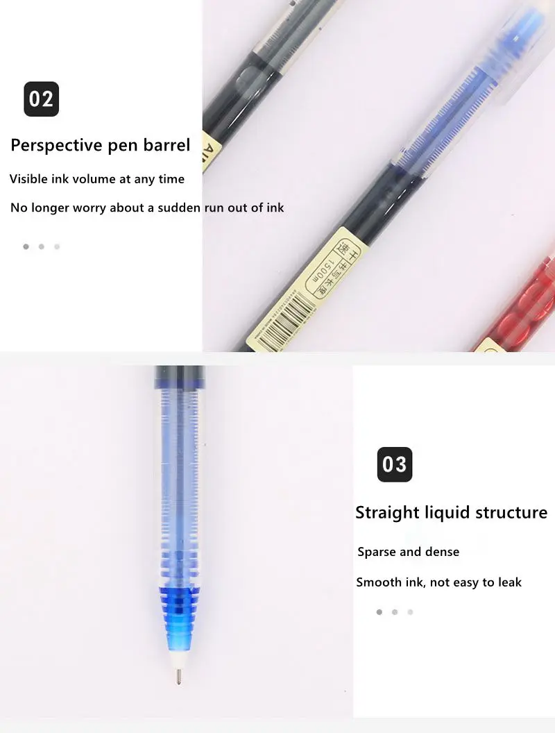 STYLO,Purple-10pcs--Stylo à encre Gel liquide lisse, 8 couleurs, 0.5mm ...