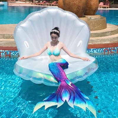 170cm Giant Inflatable Shell Pool Float Summer Water Air Bed Lounger Clamshell With Pearl Seashell Scallop Board Floating Row AliExpress 1503