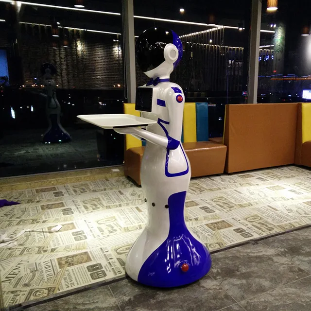 restaurant smart waiter robot food delivery service robot humanoid intelligent receptionist used ...