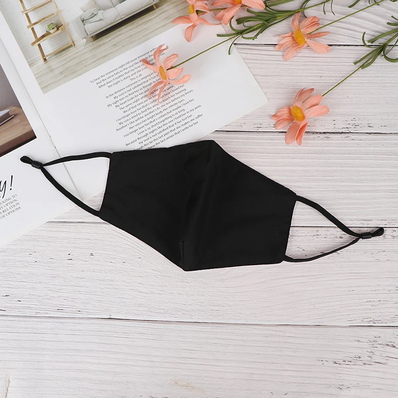 1 шт противопылевая черная хлопковая маска для лица Ветрозащитная маска для лица моющаяся