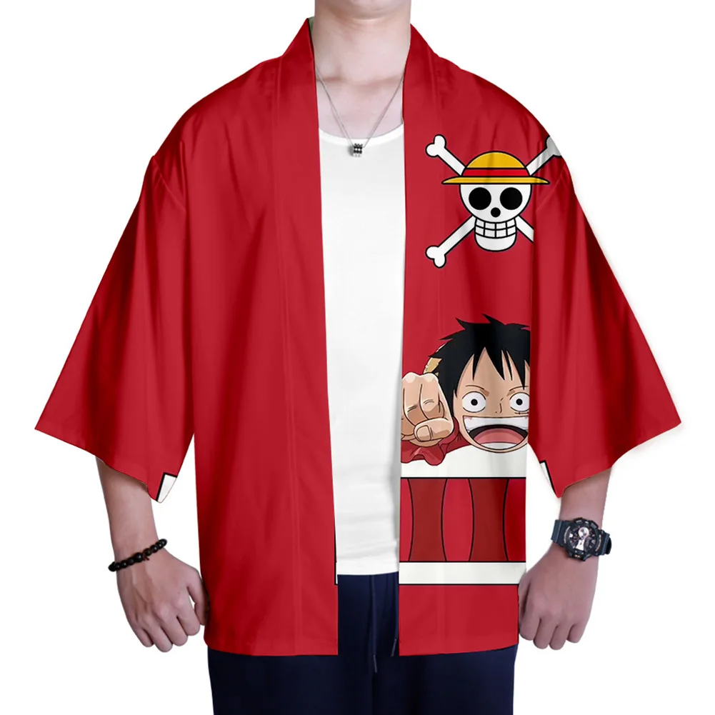 ONE PIECE Cosplay Monkey D Luffy Coat Costume Summer Casual Coat Kimono ...