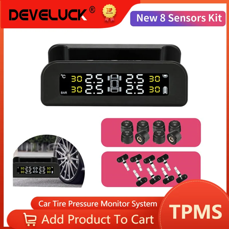 2021-New-Tpms-8-Sensors-TPMS-Kit-Solor-power-Wireless-HD-Solar-Charge ...