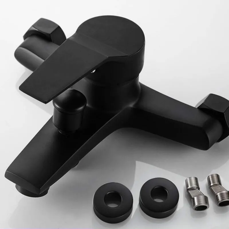 Black-Faucet-Bathroom-Switch-Triple-Hot-and-Cold-Water-Faucet-Concealed ...