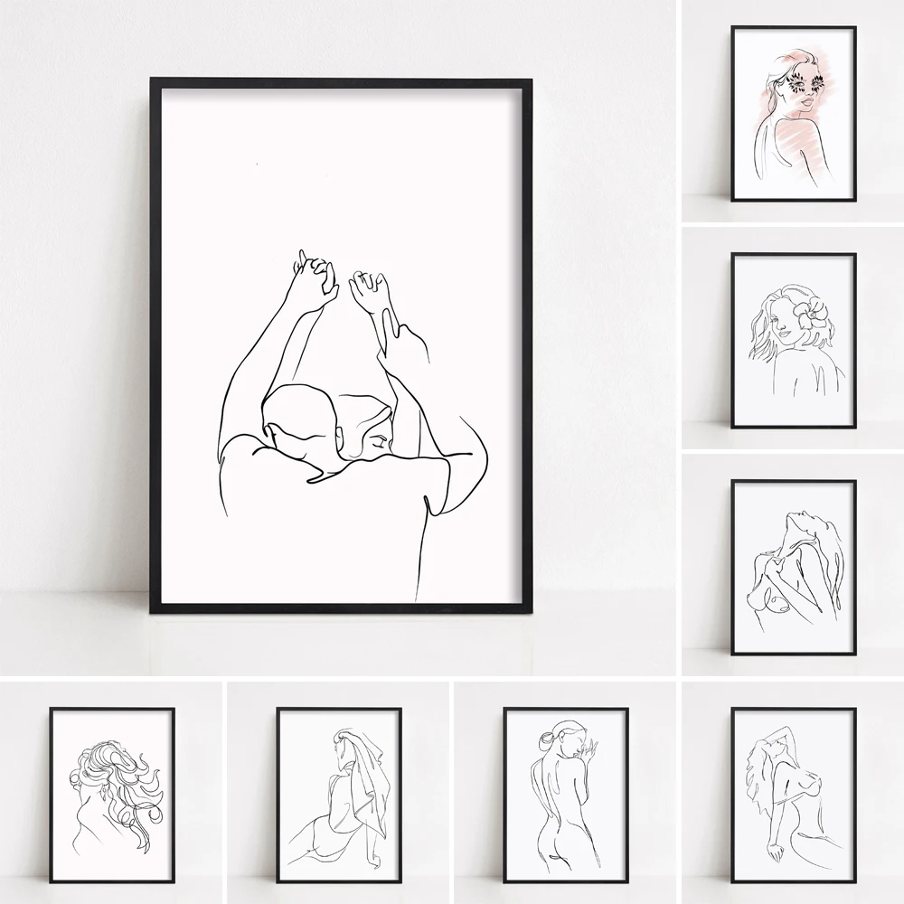 Couple-One-Line-Art-Single-Line-Drawing-Couple-Minimal-for-Living-Room ...