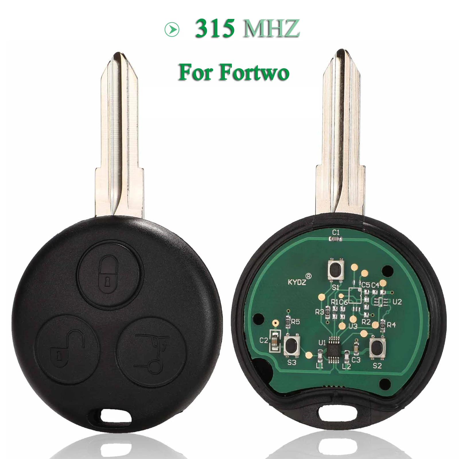 jingyuqin 3 Buttons Smart Remote Car Key 433Mhz Fob For Mercedes Benz ...