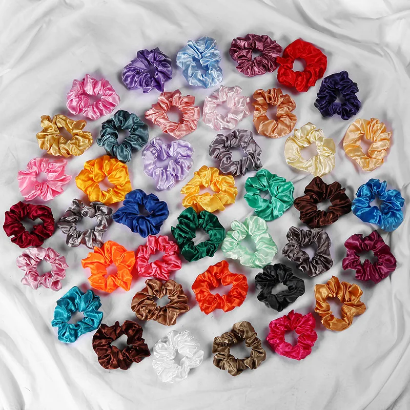 Набор из 50 шт. Kawaii атласные резинки для волос для женщин эластичные ...