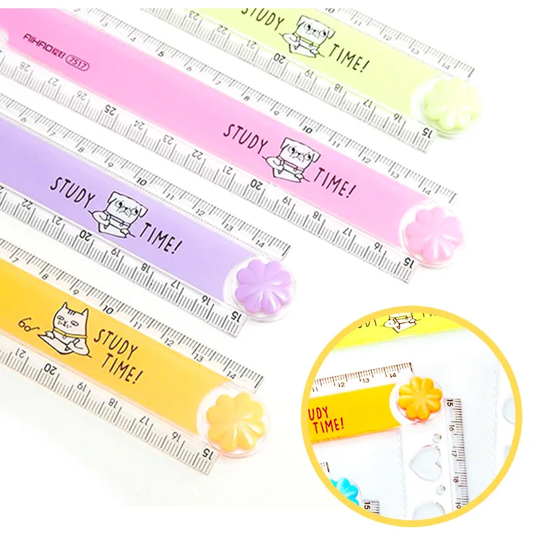 30CM New Cute Kawaii Study Time Color Folding Ruler Multifunction DIY ...