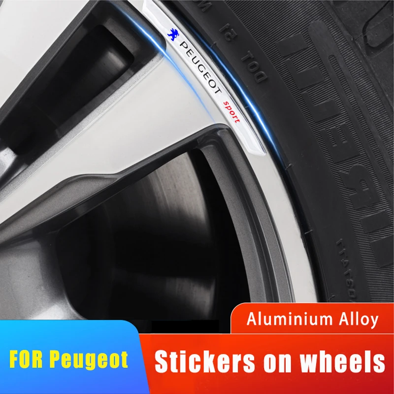 4x Car Rims Wheels Curved Decals Stickers For Peugeot 207 307 107 407 ...