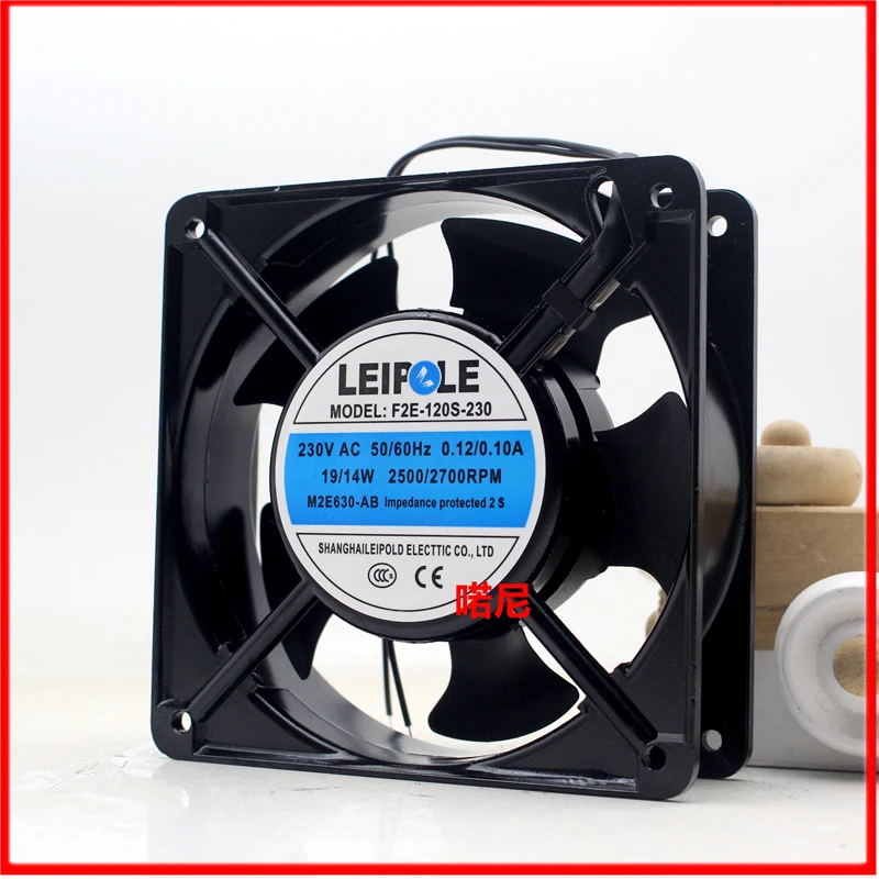 F2E-120S-230 120X120X38MM 12CM 220V ventilateur de boîtier métallique ...