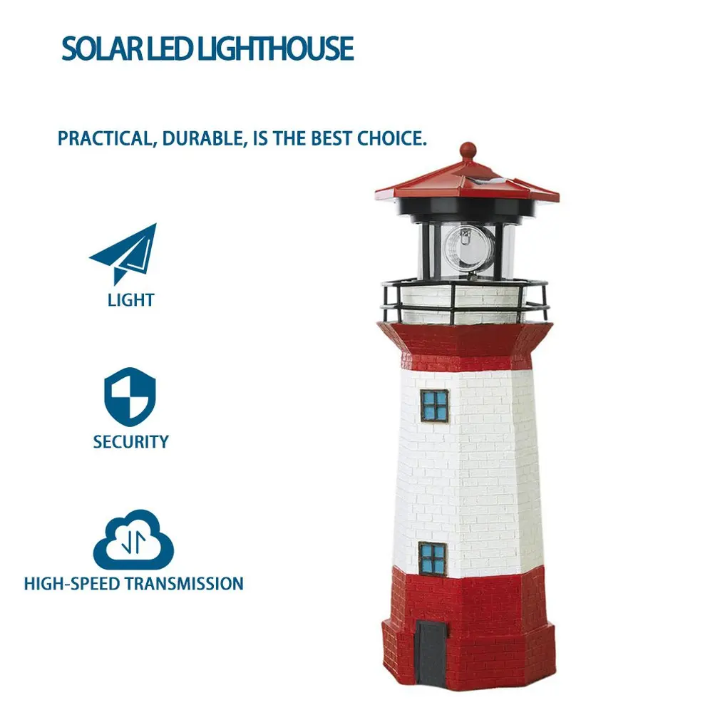 Solar Resin Rotating Lighthouse