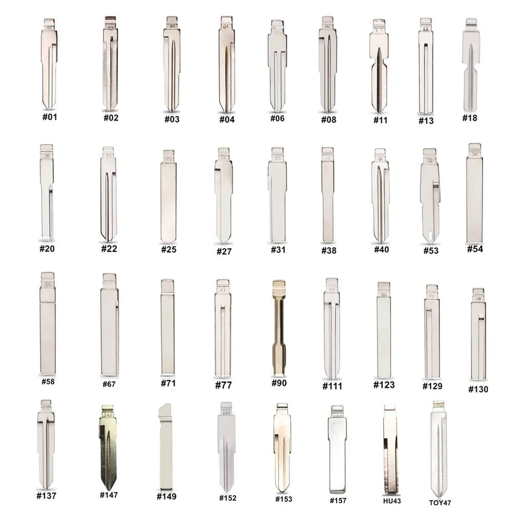 35pcS-SET-35-types-Metal-Blank-Uncut-Flip-KD-Remote-Key-Blades-VA2-HY22 ...