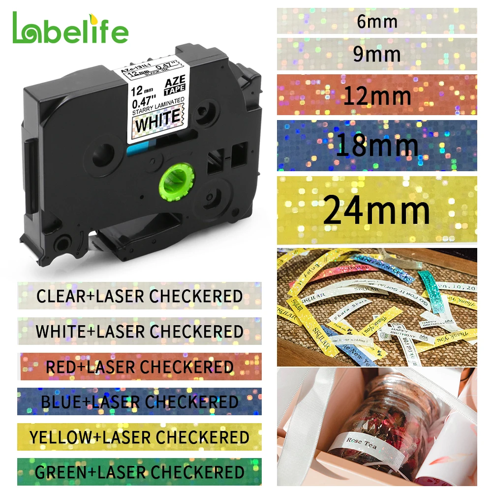 Labelife 1pack Tze-231l1 241l1 Compatible For Borther P-touch Laser Checkered Tape Label Printer ...