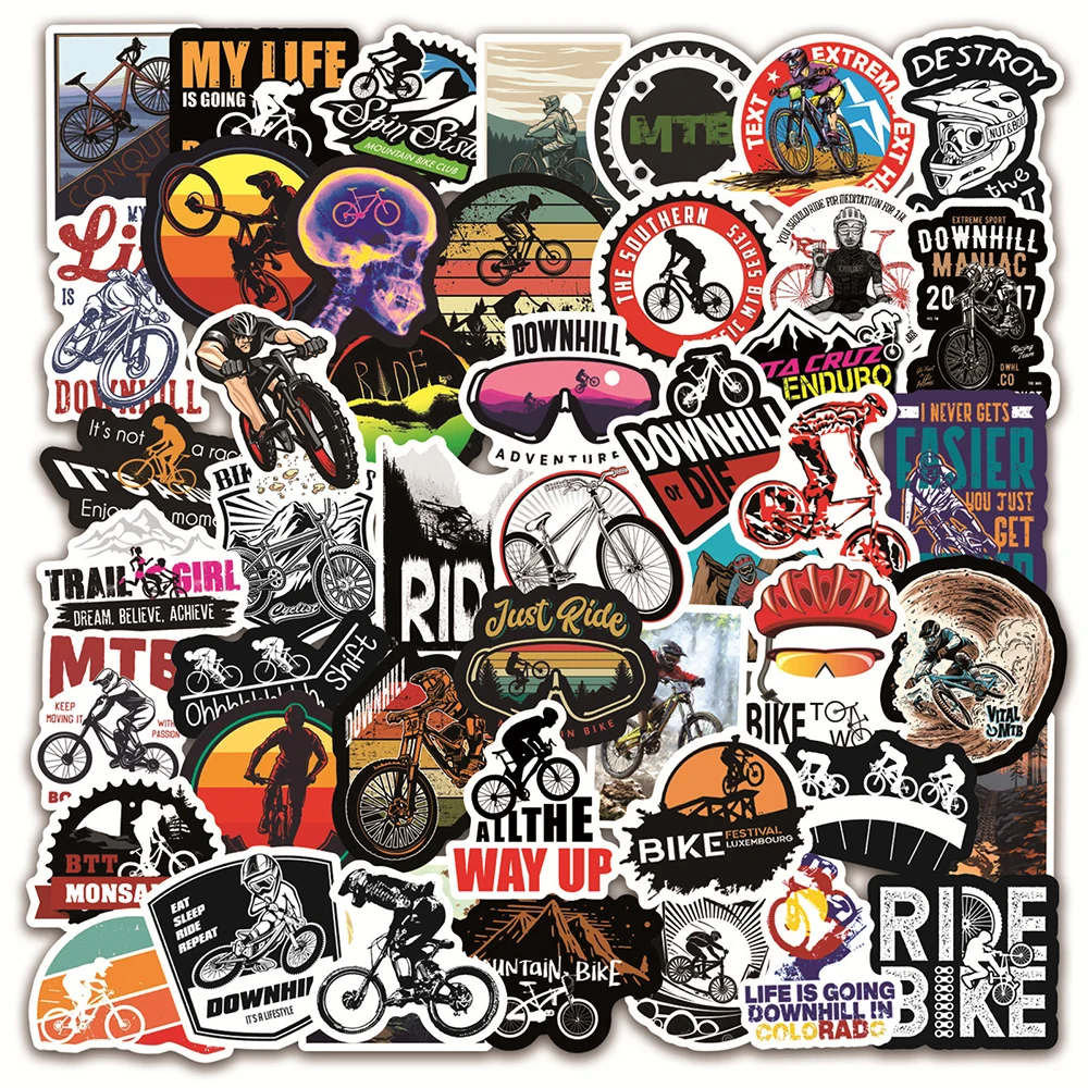 Paper Mountain Bike Stickers Outdoor Sports Graffiti Stickers Set 50 ...