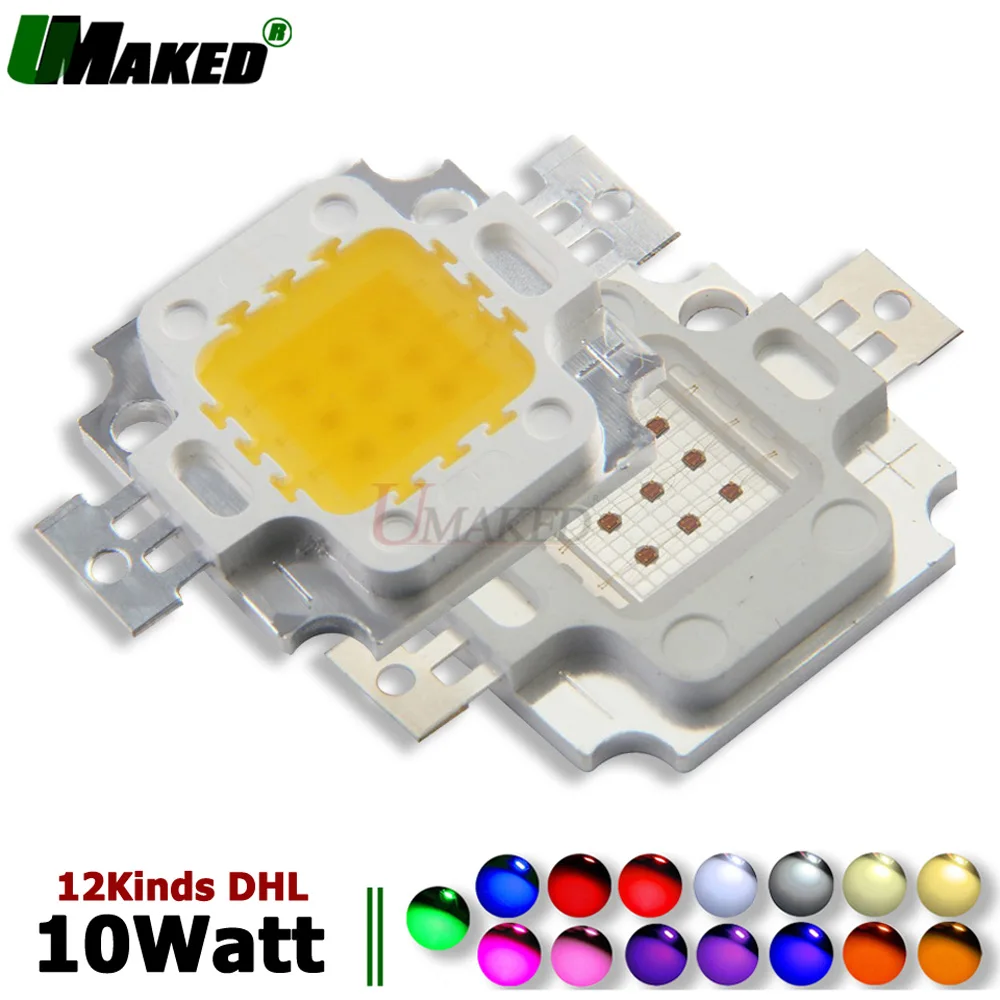 200pc de alta potência led chip 10w cob smd epistar 33/45mil lâmpada chips luz branco vermelho ...