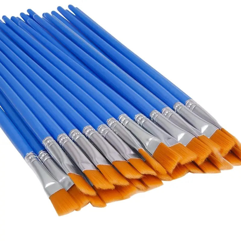 10 Pcs Flat Paint Brushes Set Small Brush Bulk for Detail Painting ...