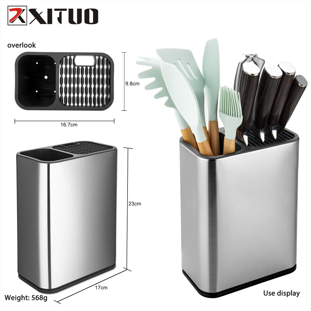 XITUO Soporte de cuchillos de acero inoxidable, organizador de ...