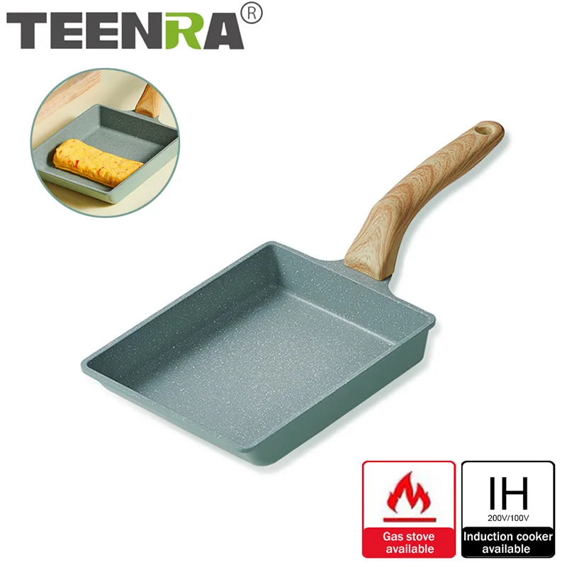 TEENRA Japanese Style Frying Eggs Pans Square Mini Non-stick Pan ...