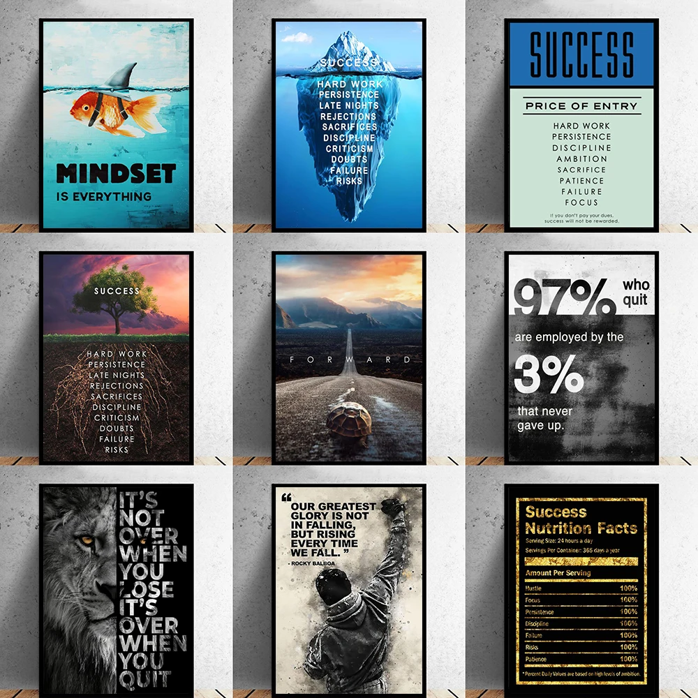 Paint & Canvas Art & Collectibles Inspirational Success Quote Canvas ...