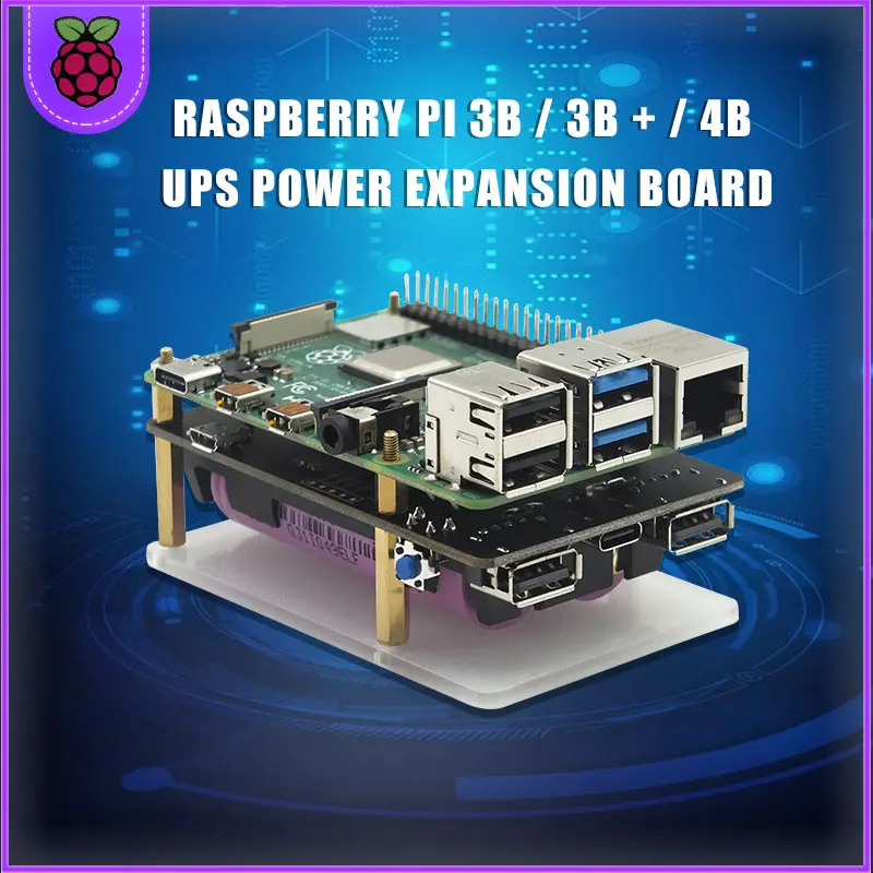 18650 UPS Pro Extended Two USBA Port Power Supply Device for Raspberry ...