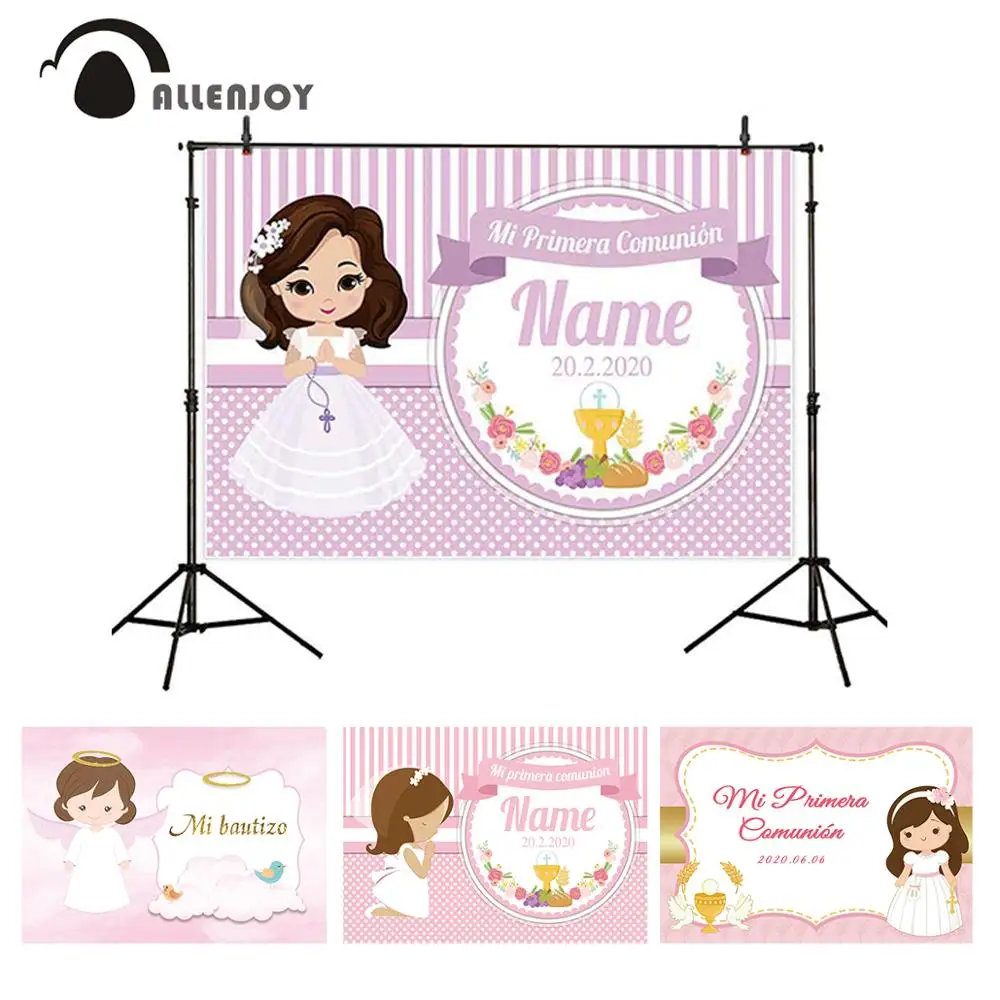 Allenjoy-Princess-Backdrop-Curtain-First-Communion-decoration-Pink-Girl ...