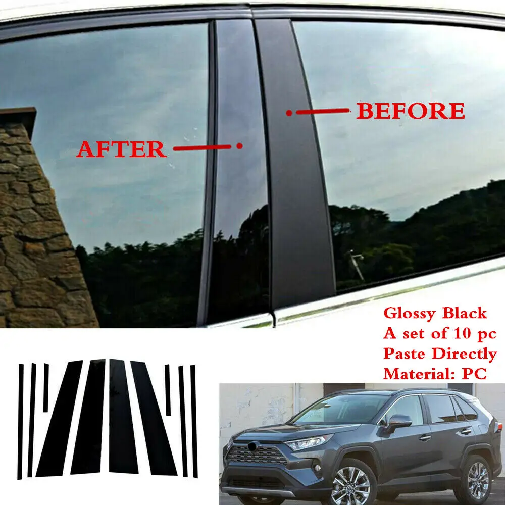 Fit For Toyota Rav4 Rav 4 2007 - 2021 Per Set Gloss Black Decoration ...