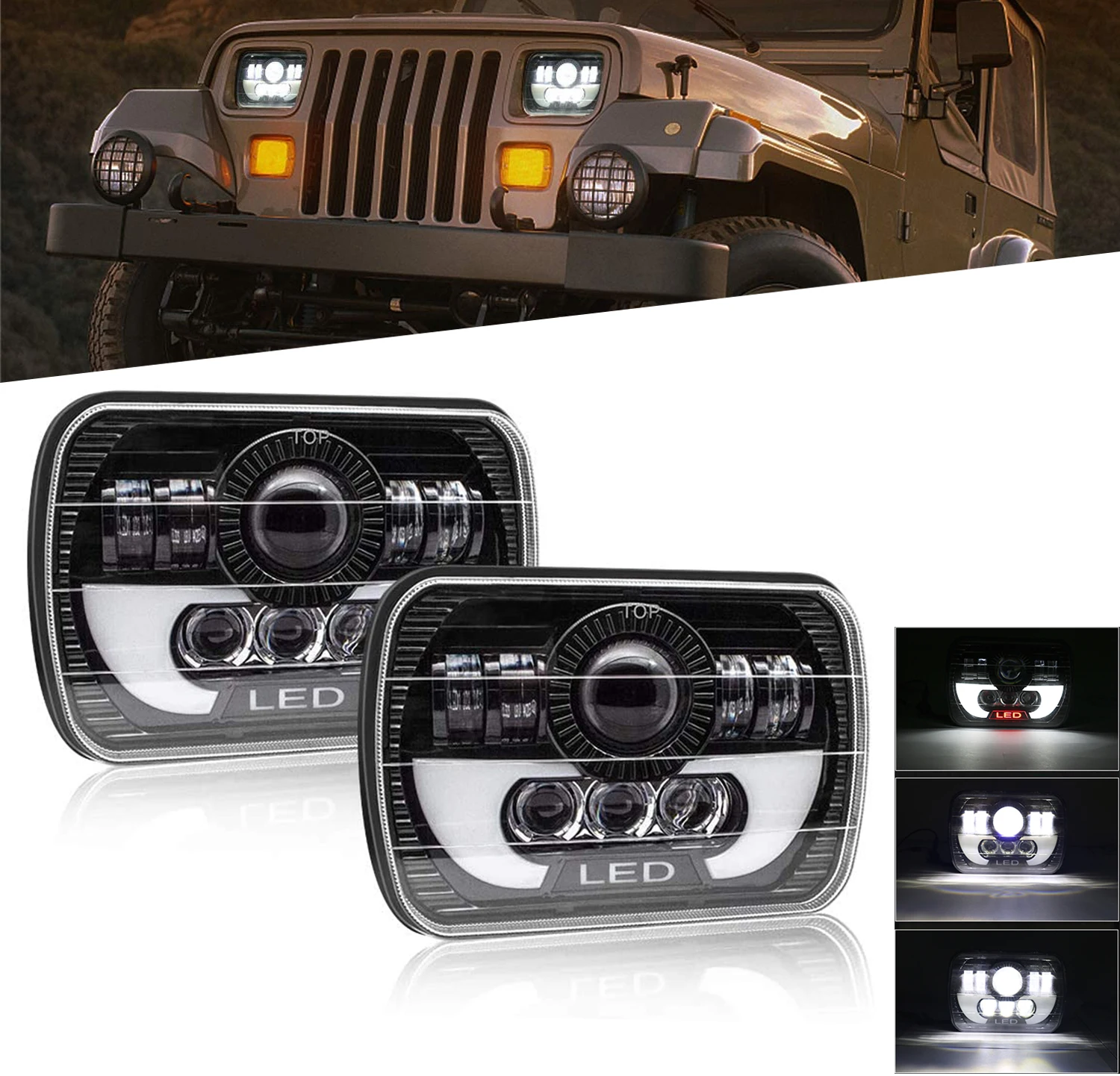 Jeep Wrangler With Square Headlights