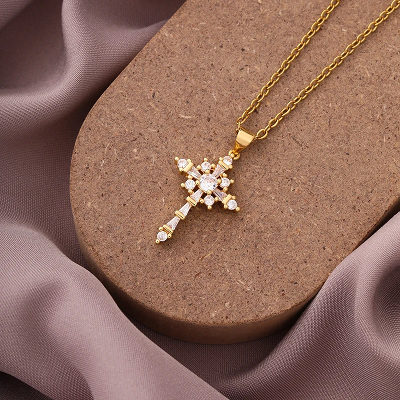 Gold Cross Necklace For Girls
