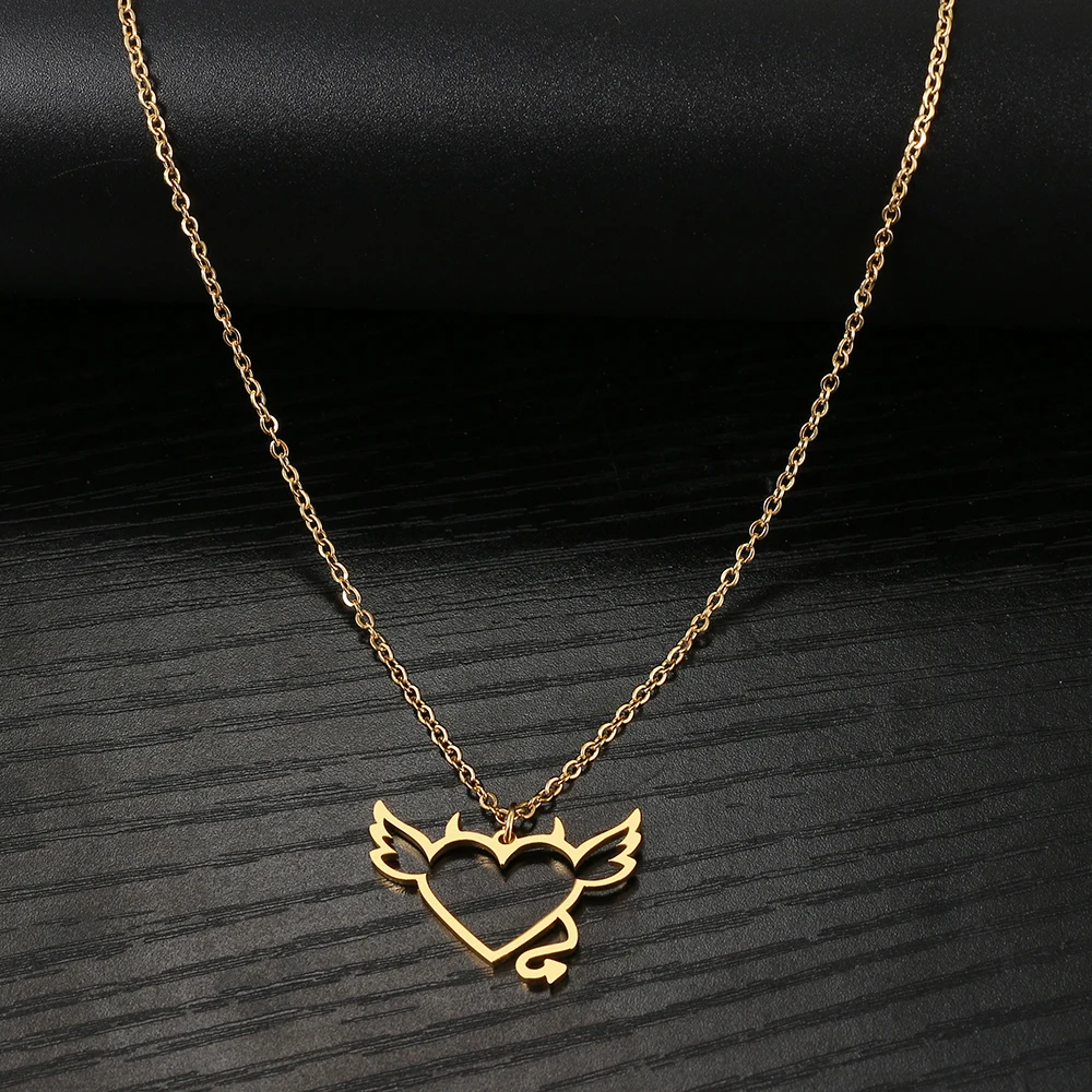 Heart Devil Pendant With Wings