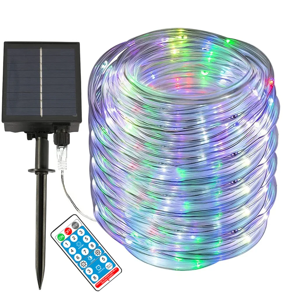 Solar-Garden-Tube-Neon-String-Light-Remote-8-Modes-IP65-Christmas-Strip ...